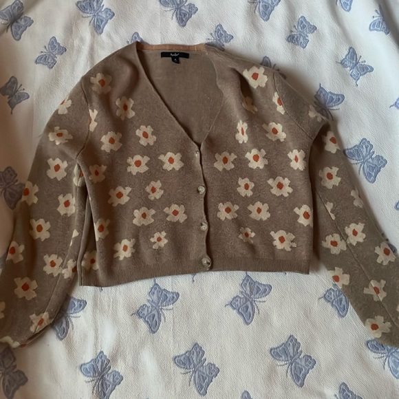 Papaya | Sweaters | Papaya Flowered Cropped Cardigan | Poshmark